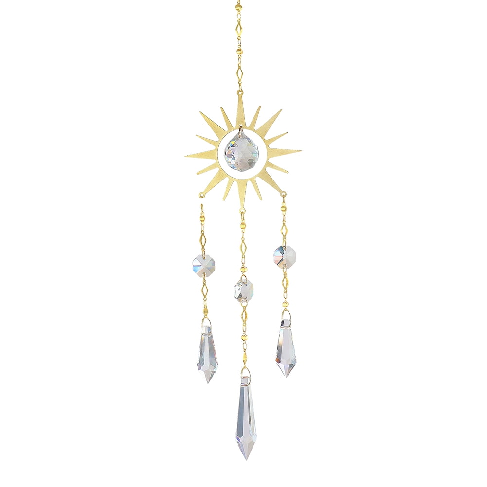 HIPKZ Crystal Prisms Rainbow Maker Windchimes Hexagon Car Pendant ...