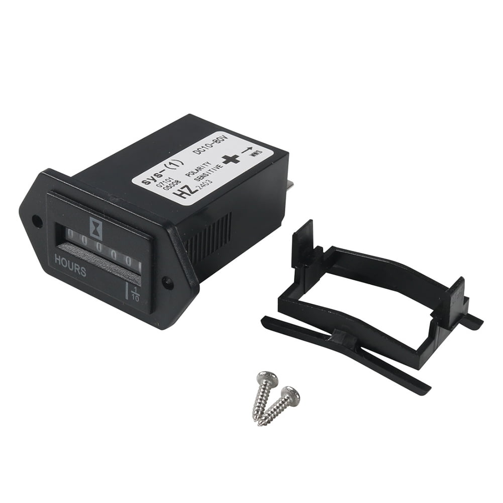 HIPKZ Dc 10-80V Complete-seal Timer Gauge Professional Engine Hourmeter ...