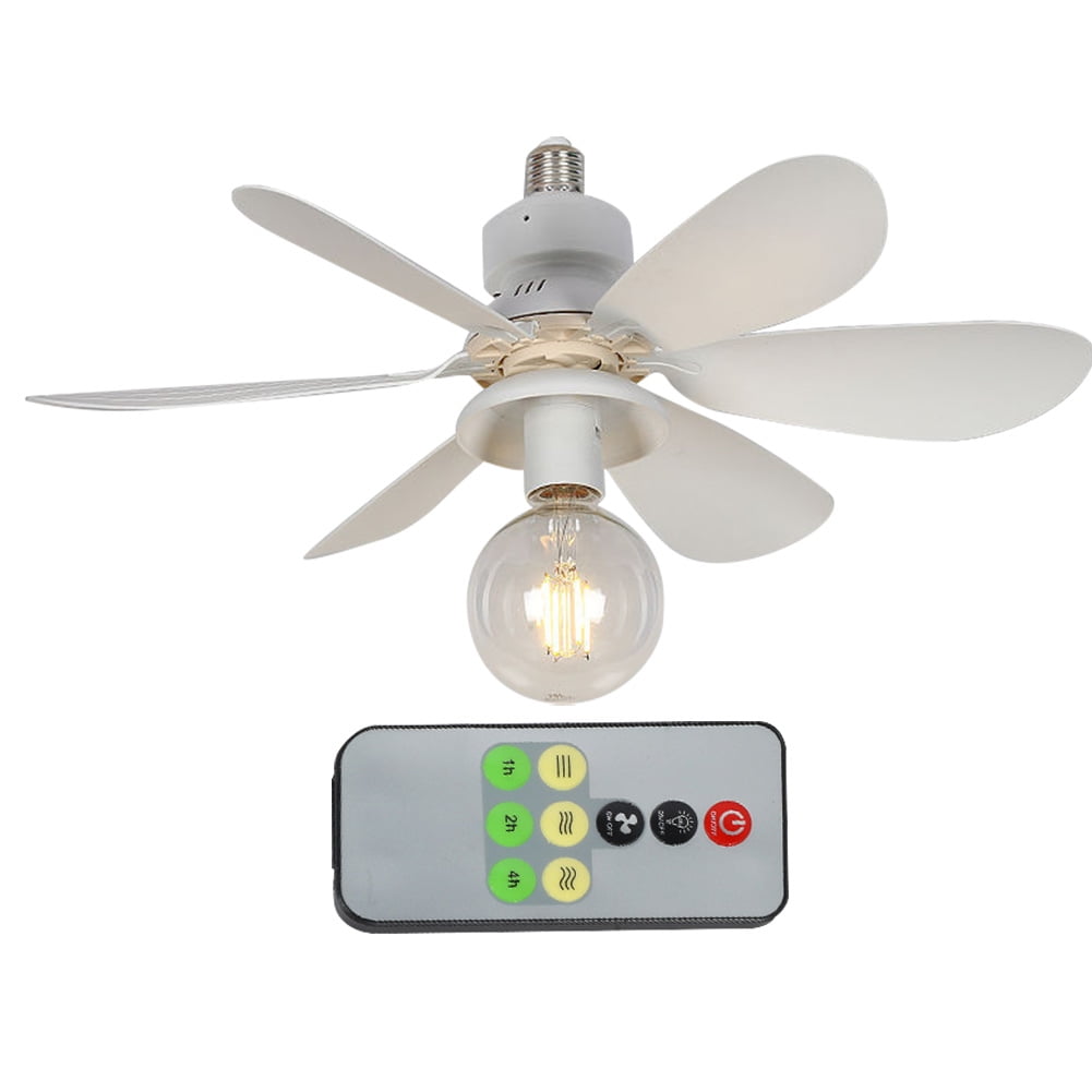 HIPKZ E27 Socket Fan Led Light E27 Base 52cm Modern Led Ceiling Fan ...