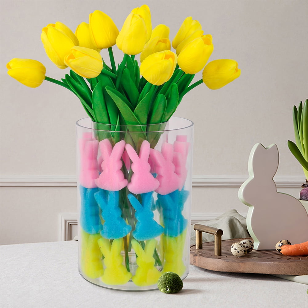 HIPKZ Easter Bunny Table Decorations Easter Peeps Decor Artificial ...