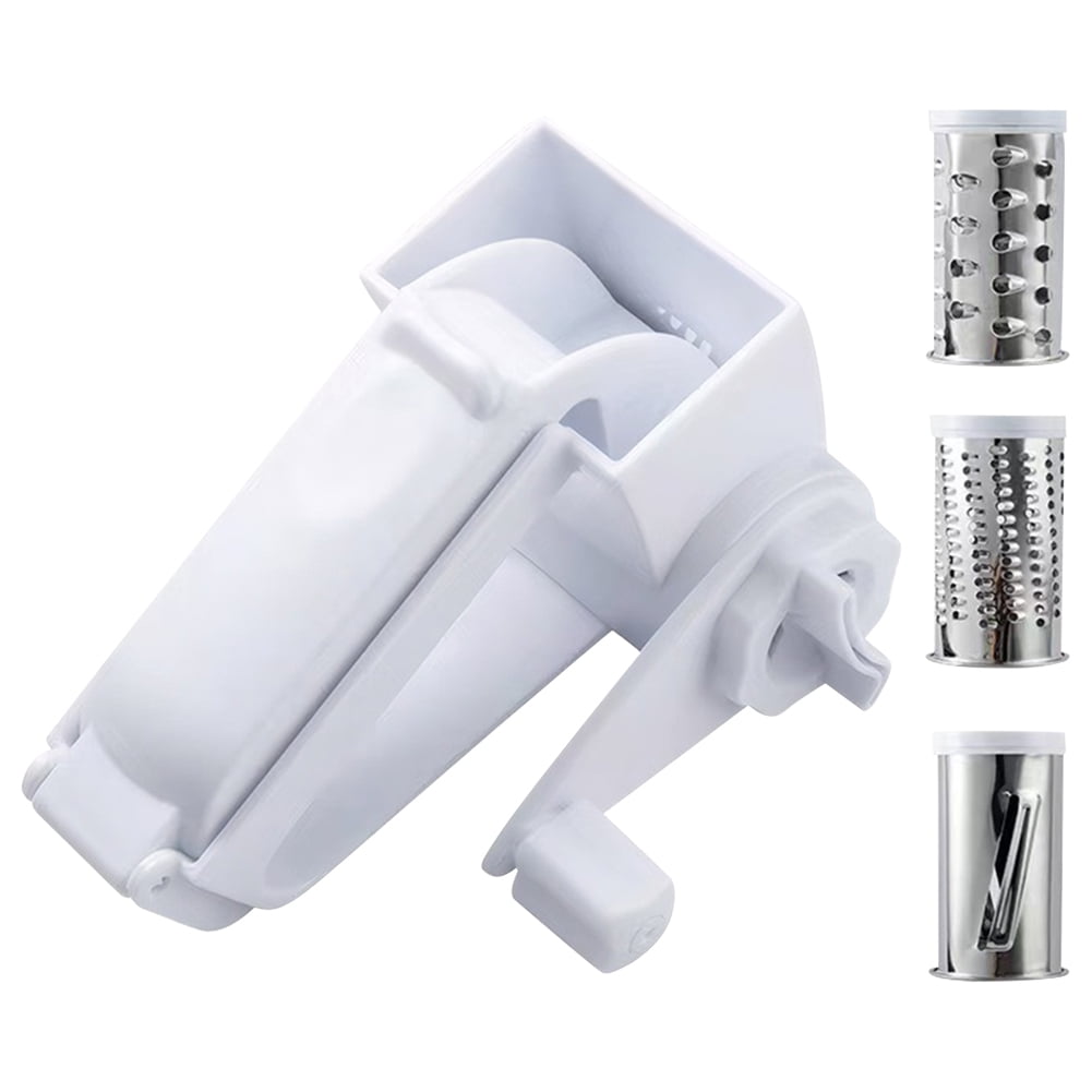 HIPKZ Handheld Rotary Cheese Grater 2 Stainless Steel Drums ...