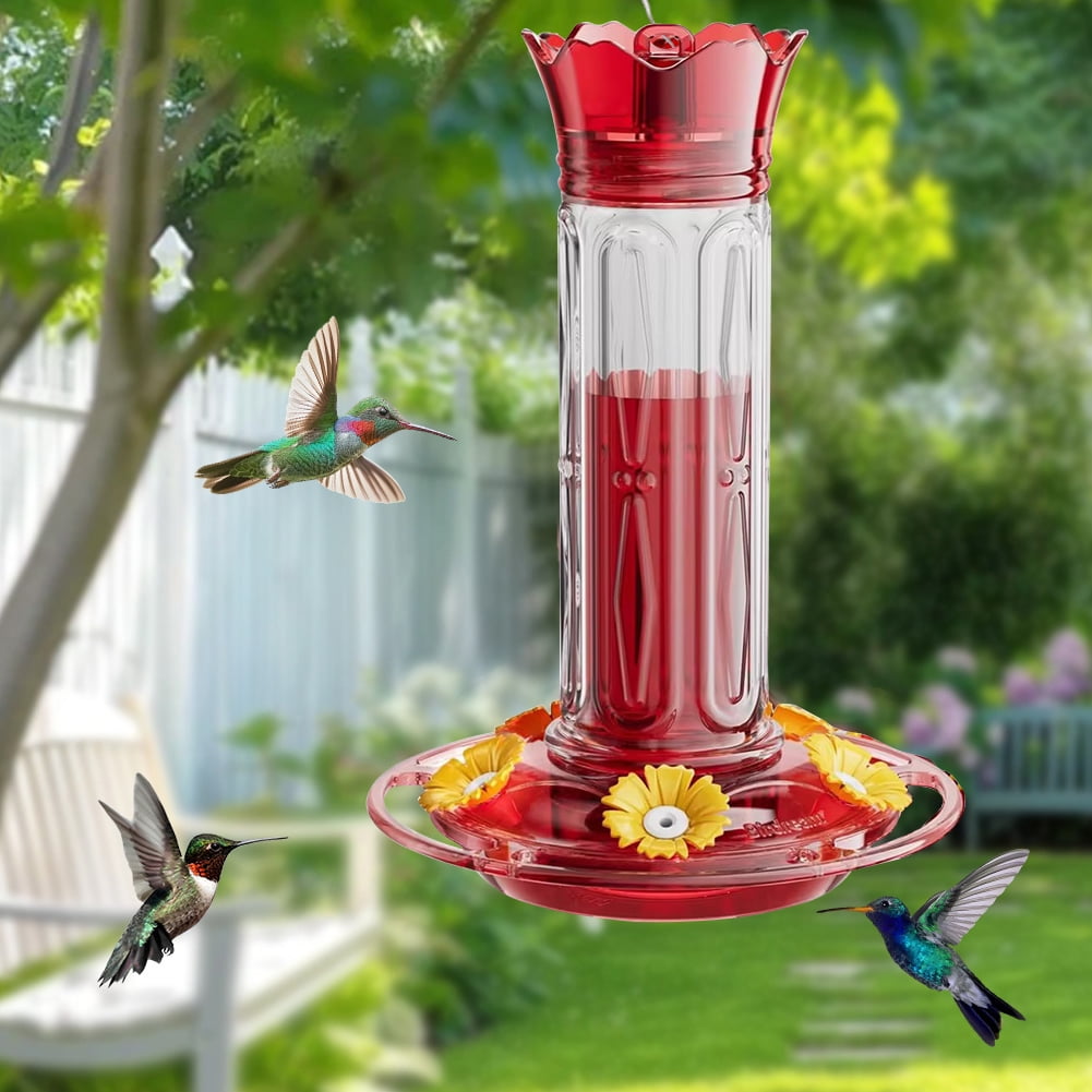 HIPKZ Hummingbird Feeders Outdoors Hanging Ant and Bee Proof Red ...