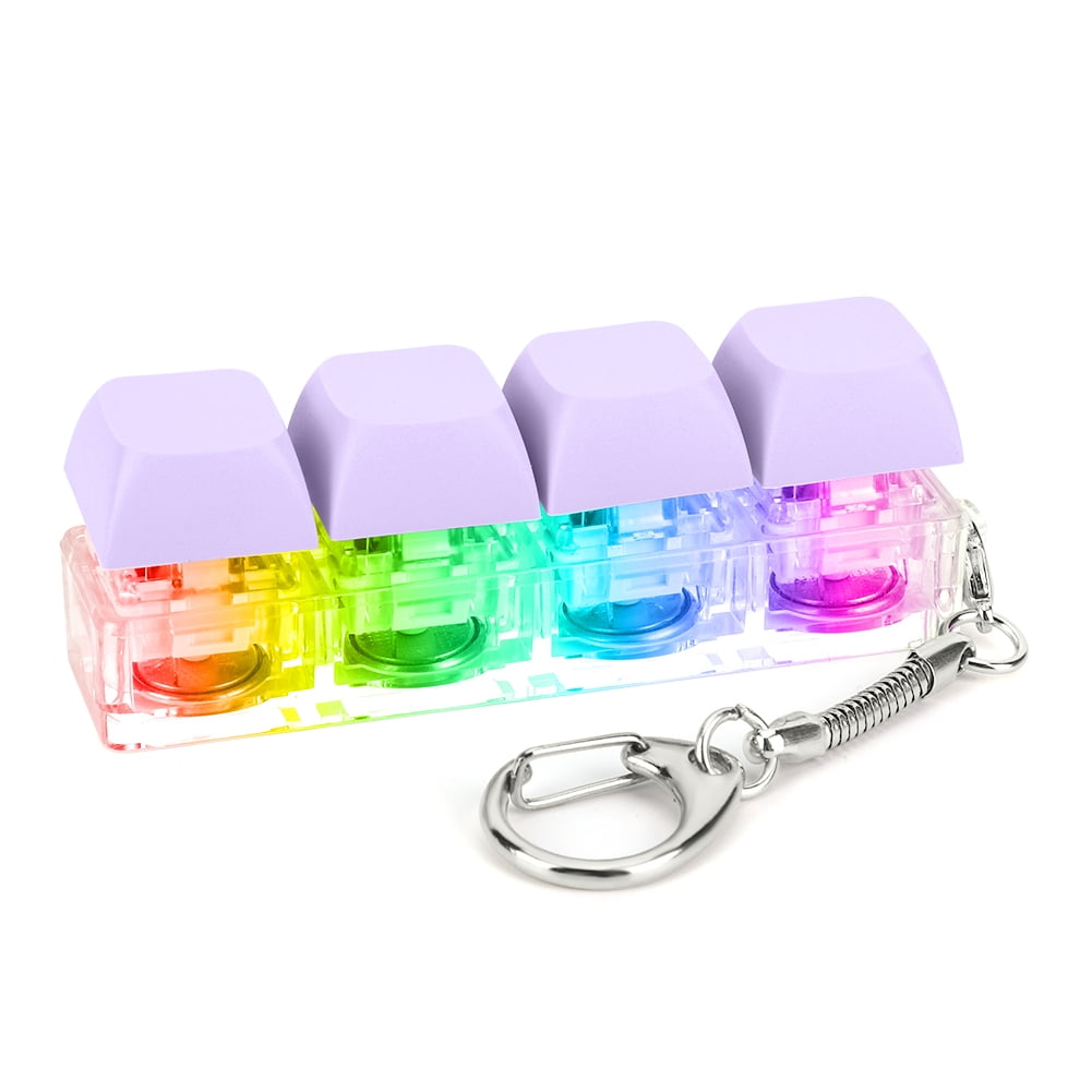 HIPKZ Keyboard Keychain 4 Keys Keyboard Decompression Toys with Led ...