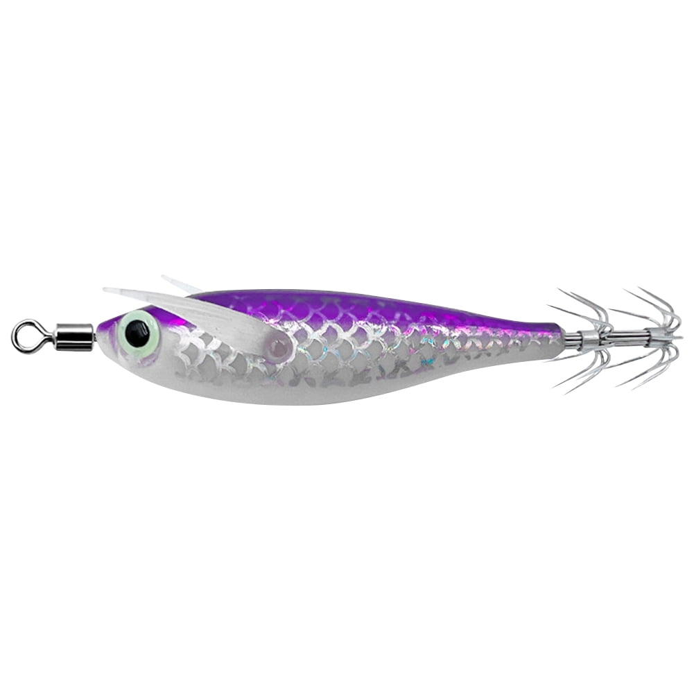 HIPKZ Luminous Squid Hook Cuttlefish Attracting Lure Double Hook Glow ...