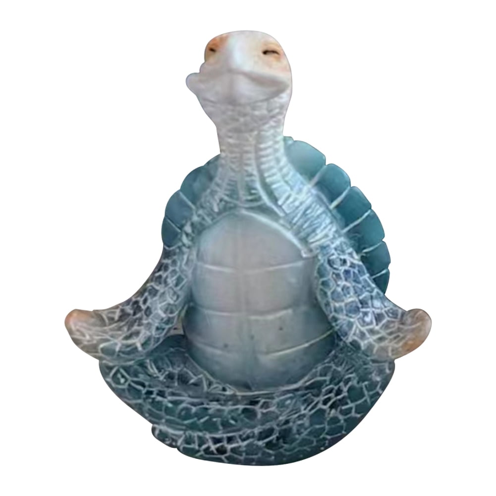 HIPKZ Meditating Turtle Statue Home Garden Decor Zen Yoga Tortoise ...