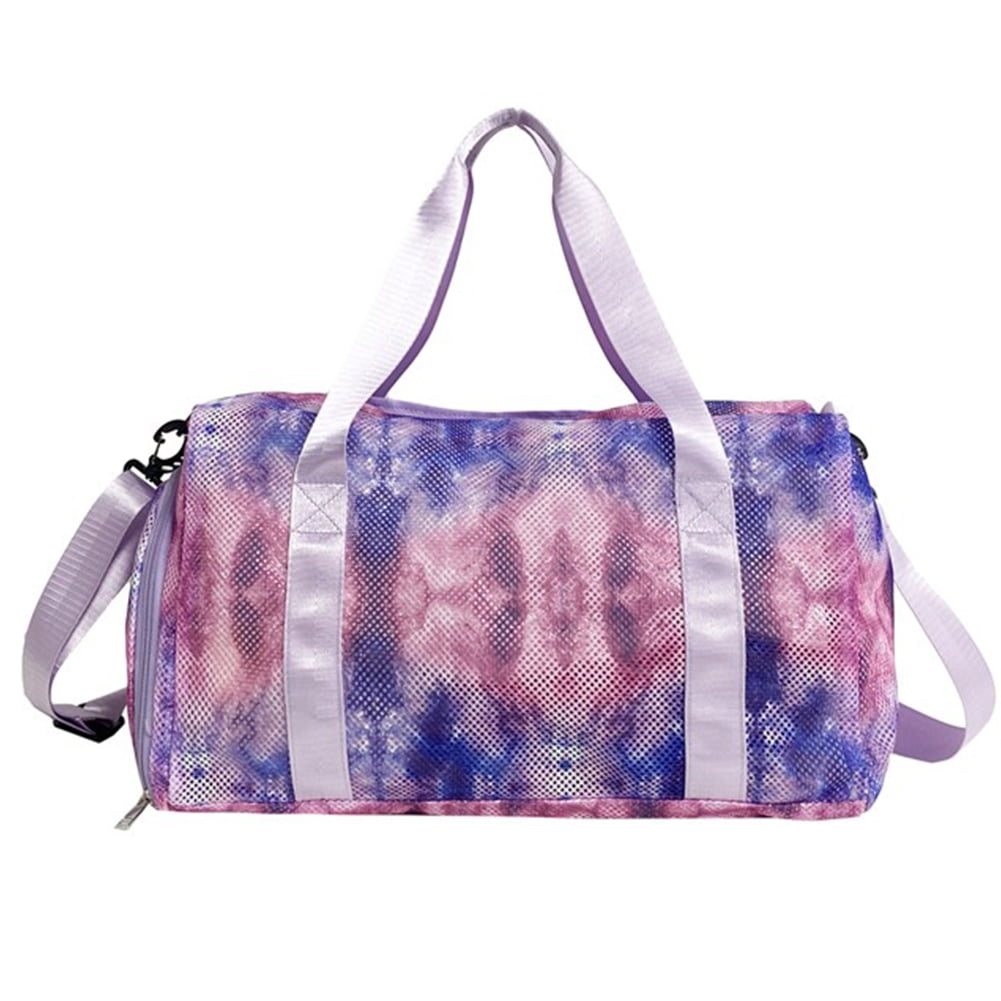 HIPKZ Mesh Travel Duffle Bag Overnight Weekender Bags with Shoe ...