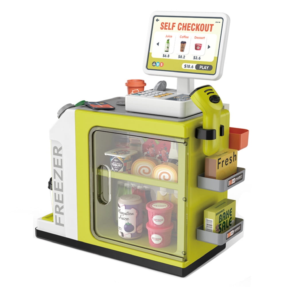 HIPKZ Mini Supermarket Cashier with Sound Light Pretend Play Store ...