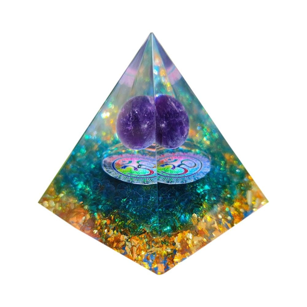 HIPKZ Ogan Crystal Energy Tower Amethyst Crystal Ball Orgonite Pyramid ...
