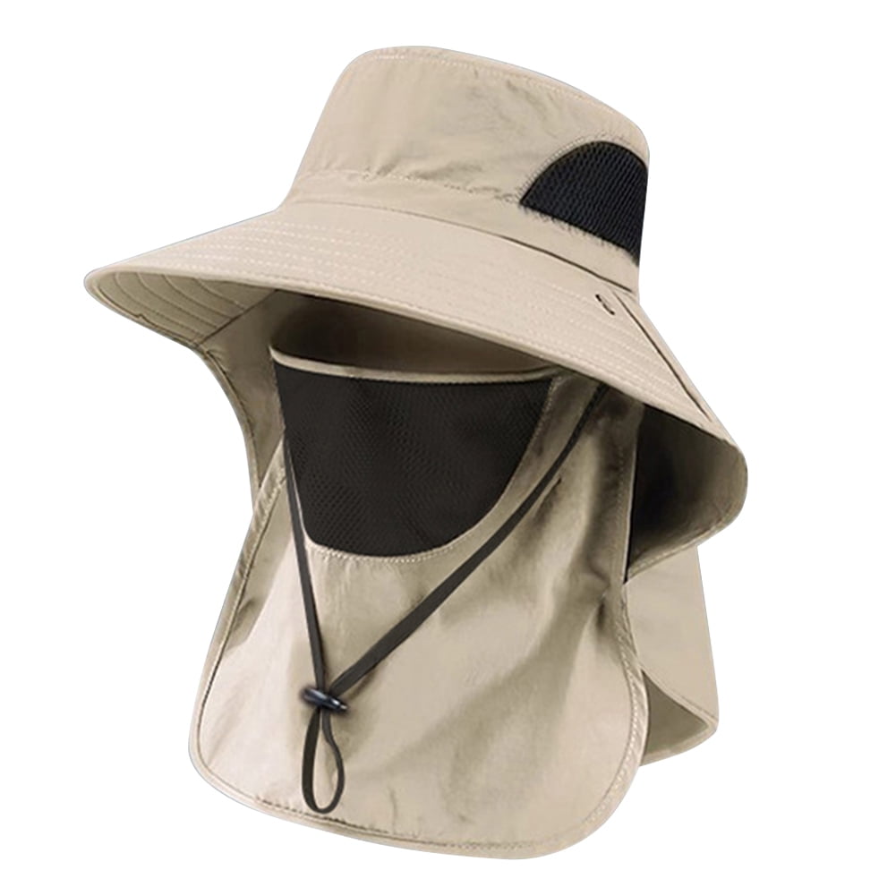 HIPKZ Outdoor Fishing Hat Neck Flap Fisherman Hat Detachable Face Sun ...