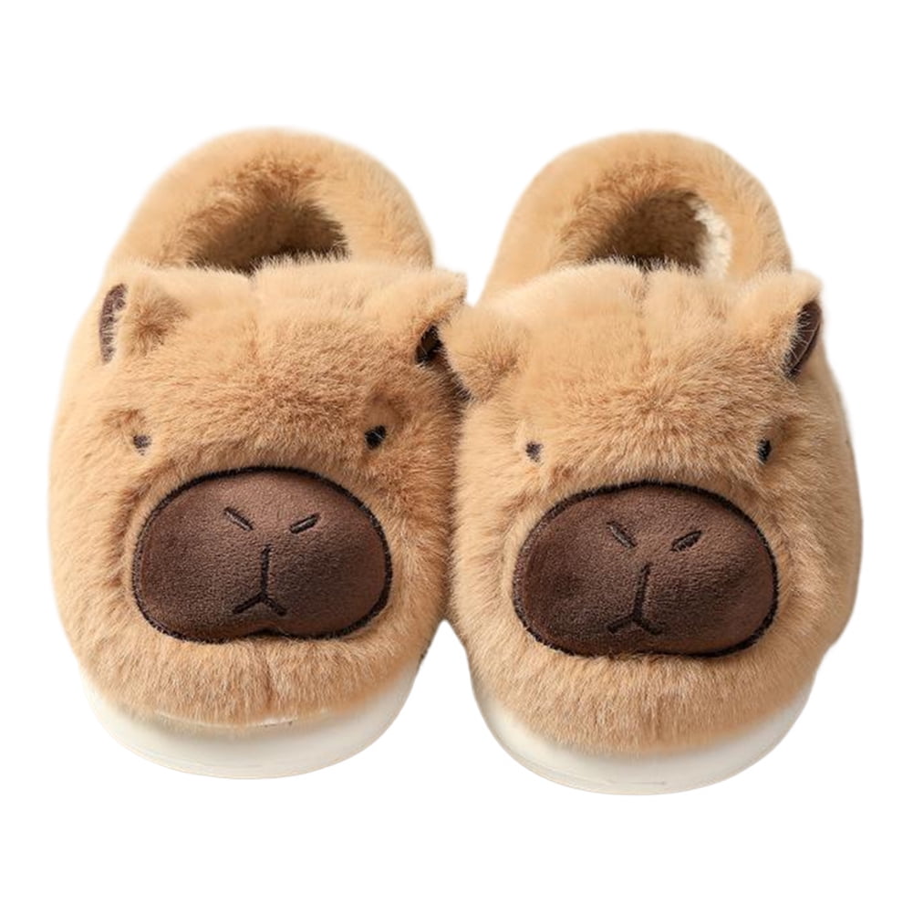 HIPKZ Plush Capybara Slippers Cute Fluffy Couple Slippers Comfortable ...