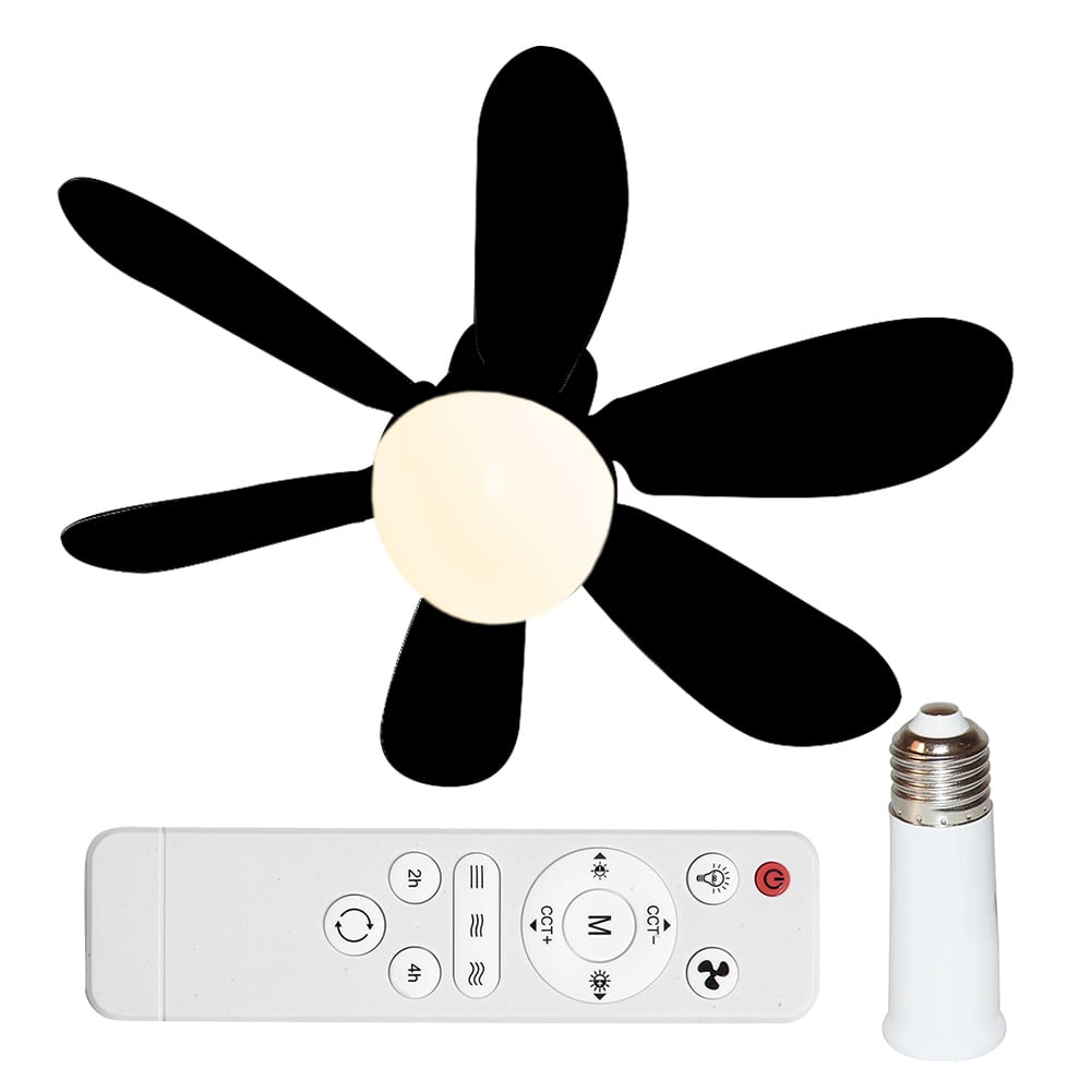 HIPKZ Quiet Ceiling Fan Lamp E27 Base Remote Control Wireless Silent ...