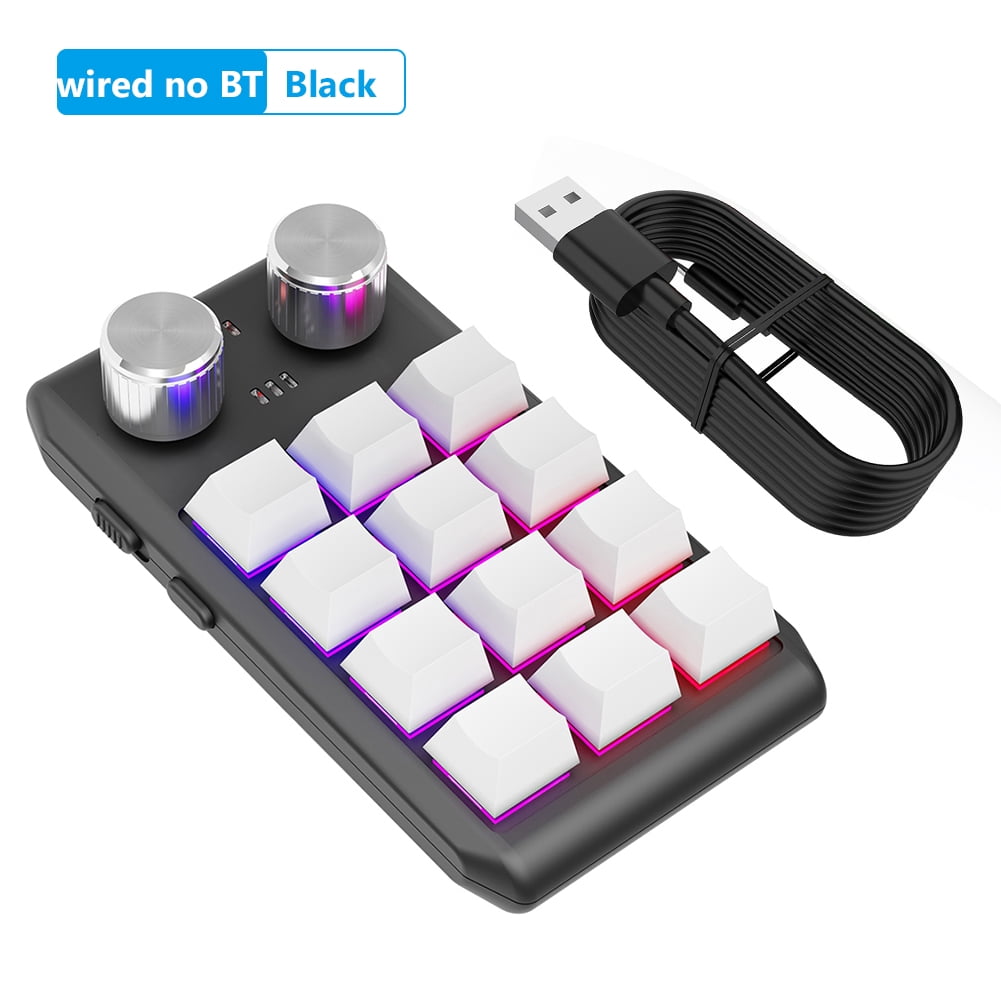 HIPKZ Rgb Macro Keyboard Programmable 12 Keys 2 Knobs Diy Mechanical Keypad Dual Type-c ...