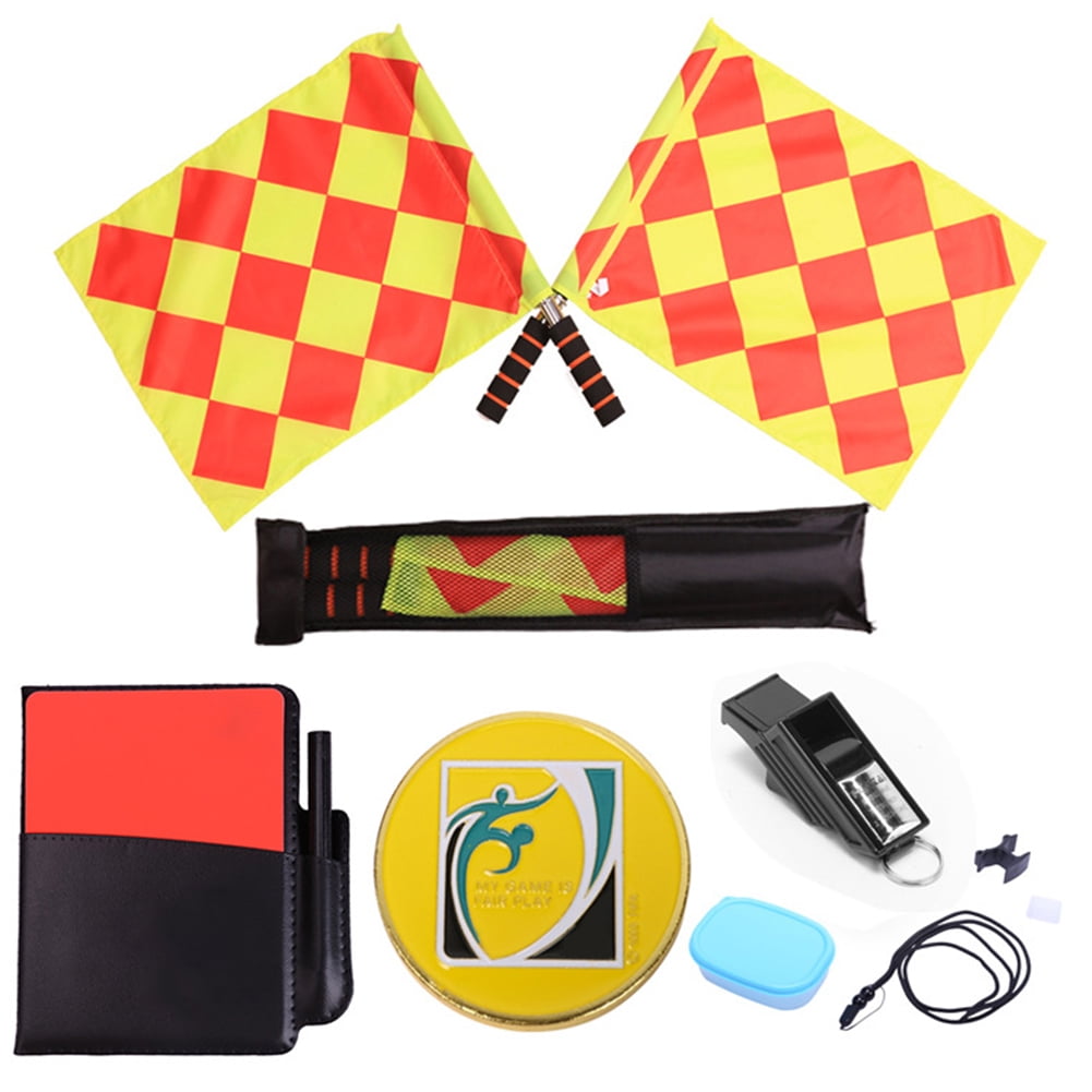 HIPKZ Soccer Referee Kit Soccer Referee Flag Red And Yellow Cards with ...