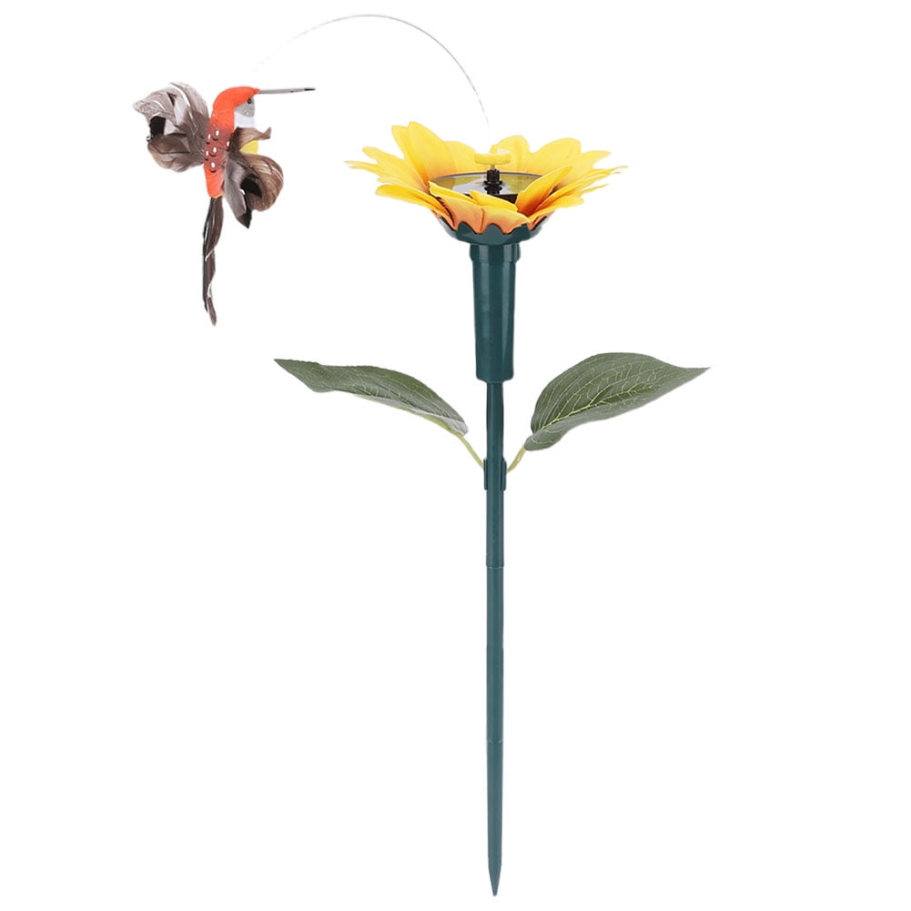 HIPKZ Solar Sunflower Animal Stake Decor Rotating Butterfly/hummingbird ...