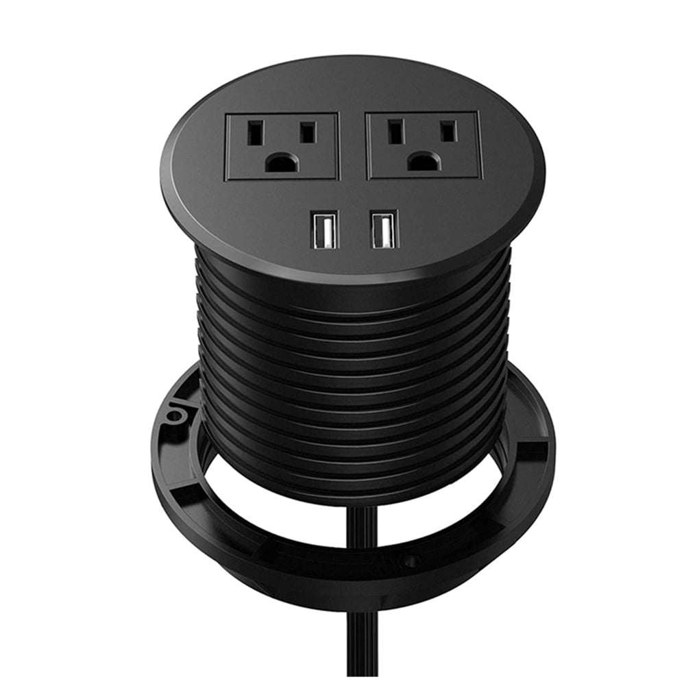 HIPKZ Table Power Grommet Outlet with 2 Outlets Desk Power Grommet ...