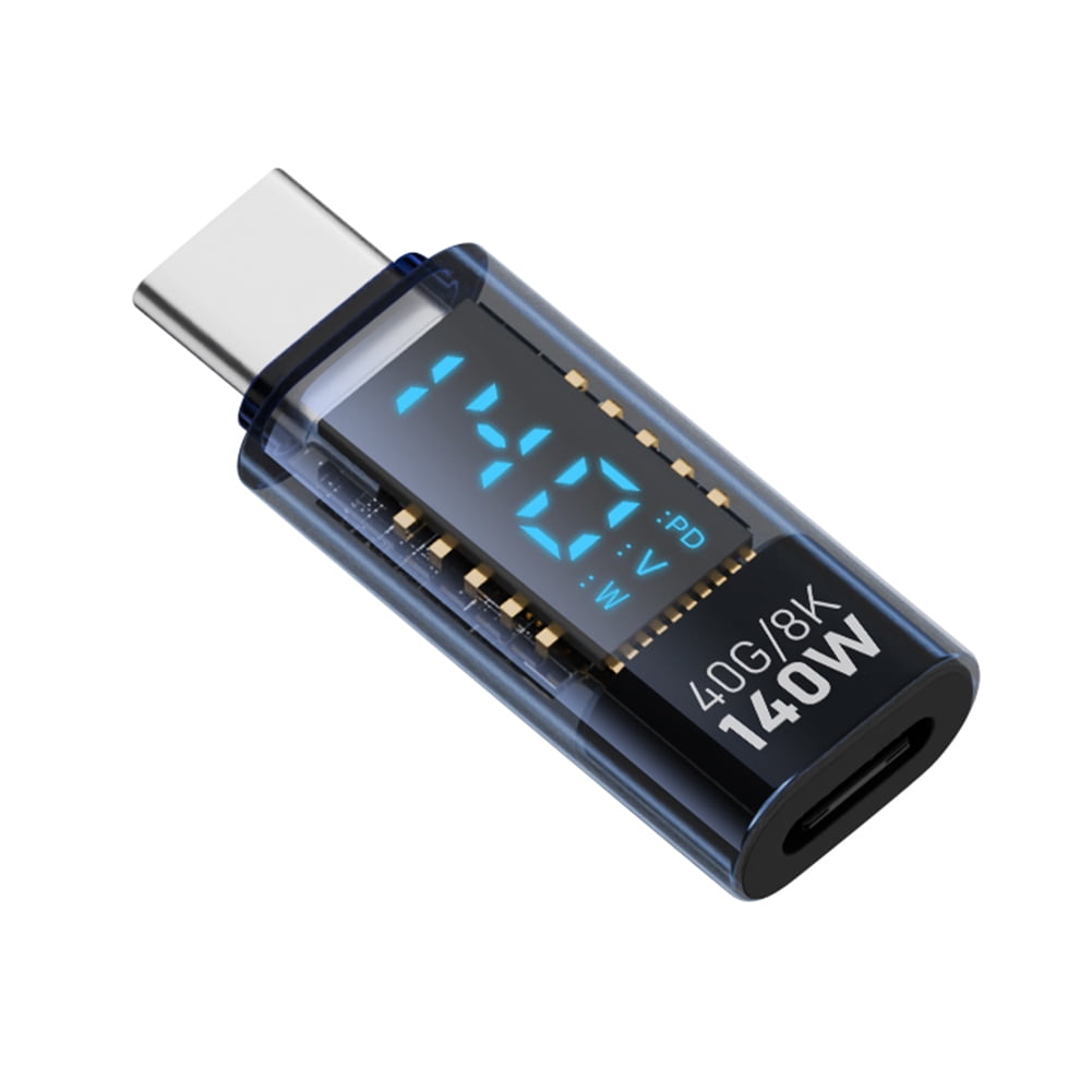 HIPKZ Transparent Type C To C Adapter Pd140w Led Display Usb-c Male To ...