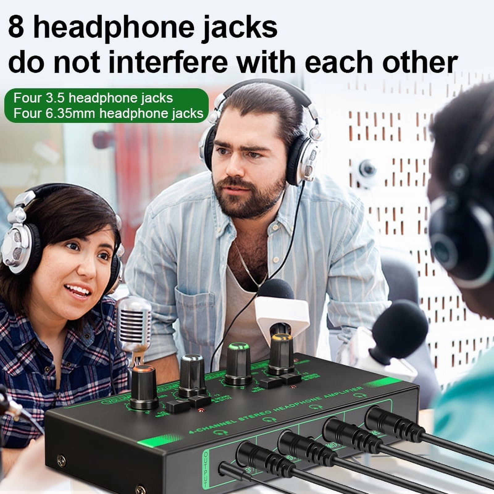 HIPKZ Volume Control Mini Portable Earphone Splitter In-ear Monitoring ...