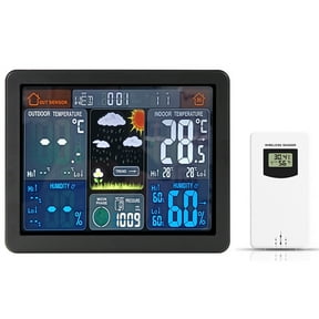Geevon Wireless Indoor Outdoor Weather Station with 7.6'' Color Display ...