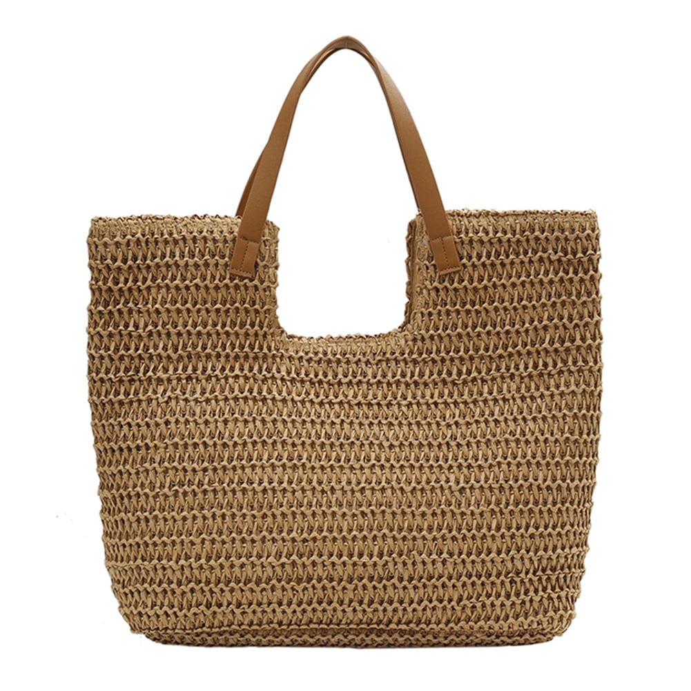 HIPKZ Women Shoulder Bag Summer Straw Tote Bag Casual Weave Hobo Purses ...