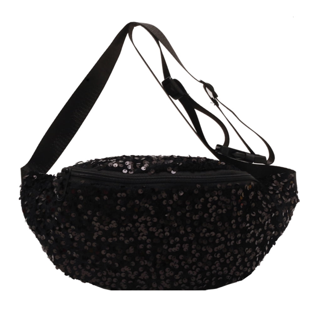 HIPKZ Women Trendy Crossbody Bag Pu Leather Sequin Fashion Chest Bags ...