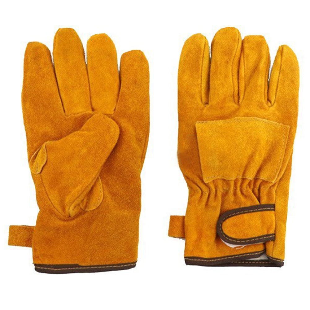 HIPKZ Microwave Oven Mitts Cowhide Insulated Barbecue Gloves Heat ...