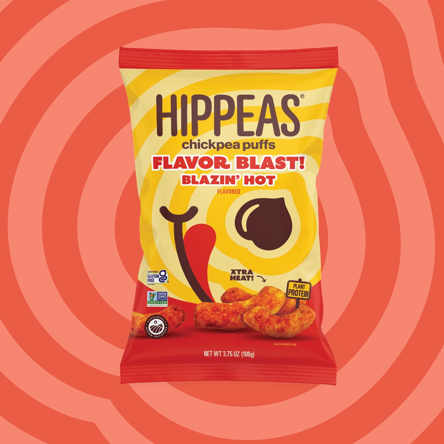 HIPPEAS Chickpea Puffs, Flavor Blast Blazin' Hot, Gluten-Free, 3.75 oz ...