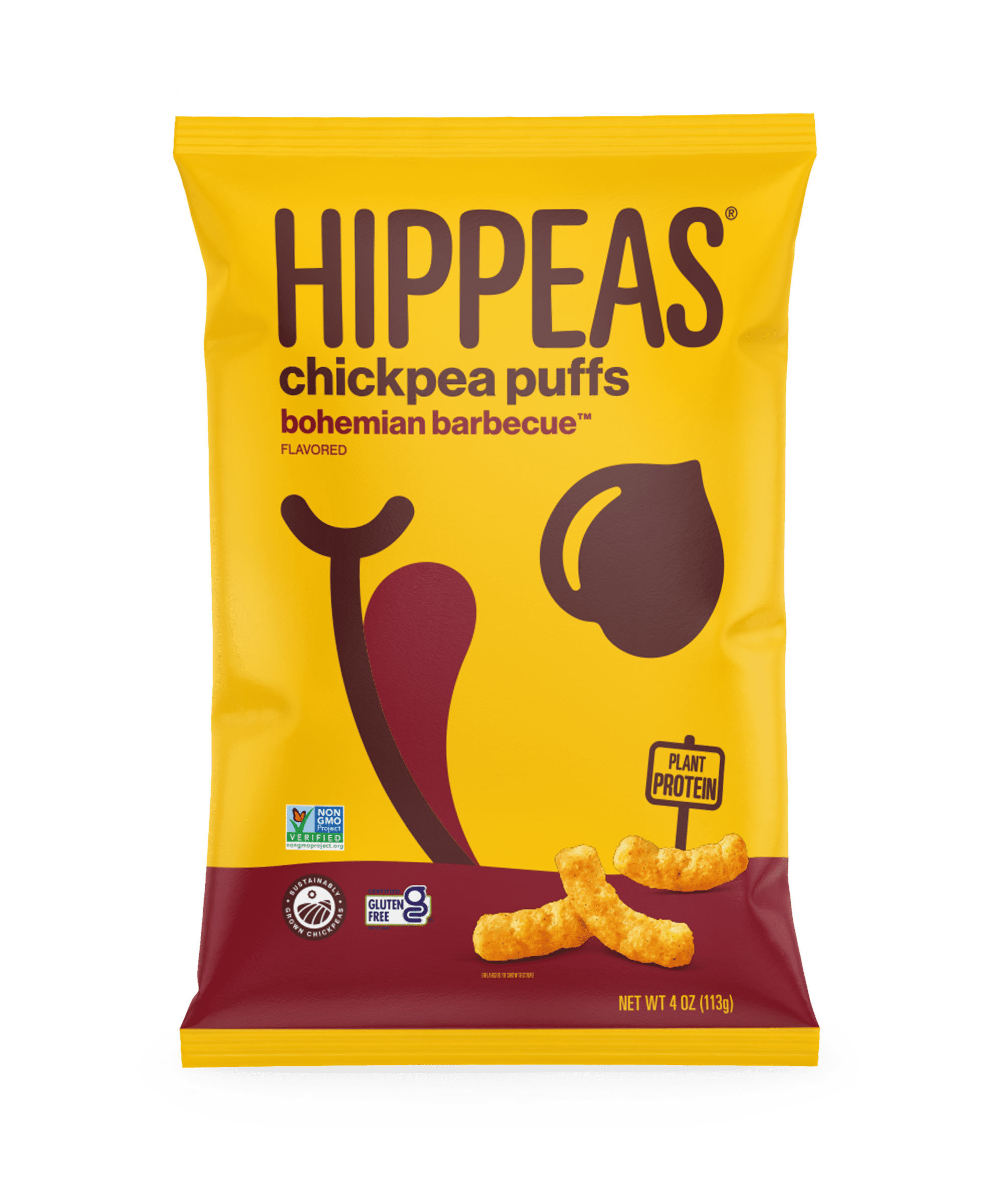 HIPPEAS Chickpea Puffs, Vegan Bohemian Barbecue, Gluten-Free, 4 oz Bag ...