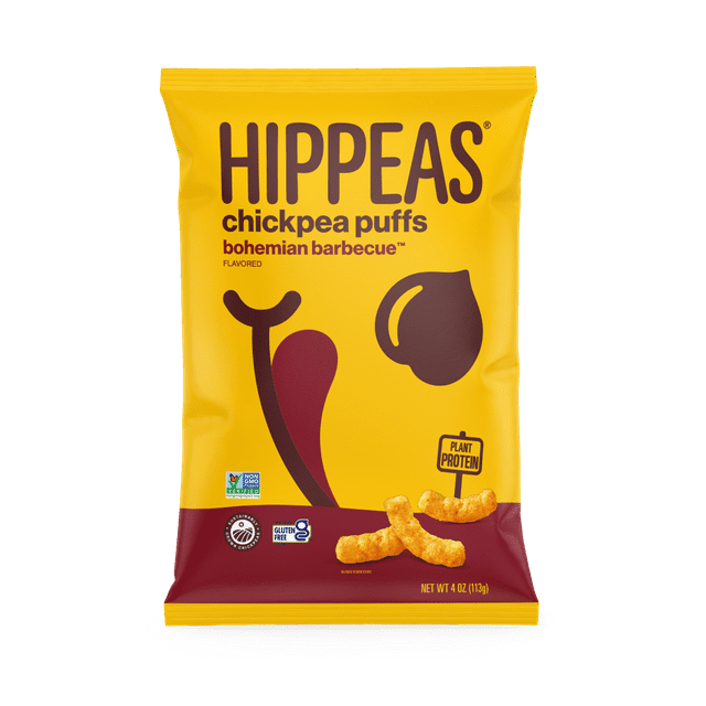 HIPPEAS Chickpea Puffs, Vegan Bohemian Barbecue, Gluten-Free, 4 oz Bag ...