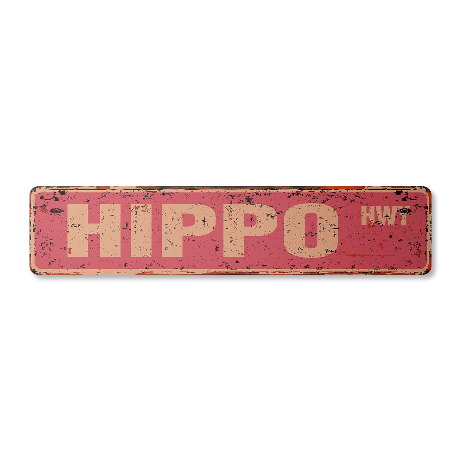 HIPPO Vintage Plastic Street Sign animal hippopotamus lover new ...