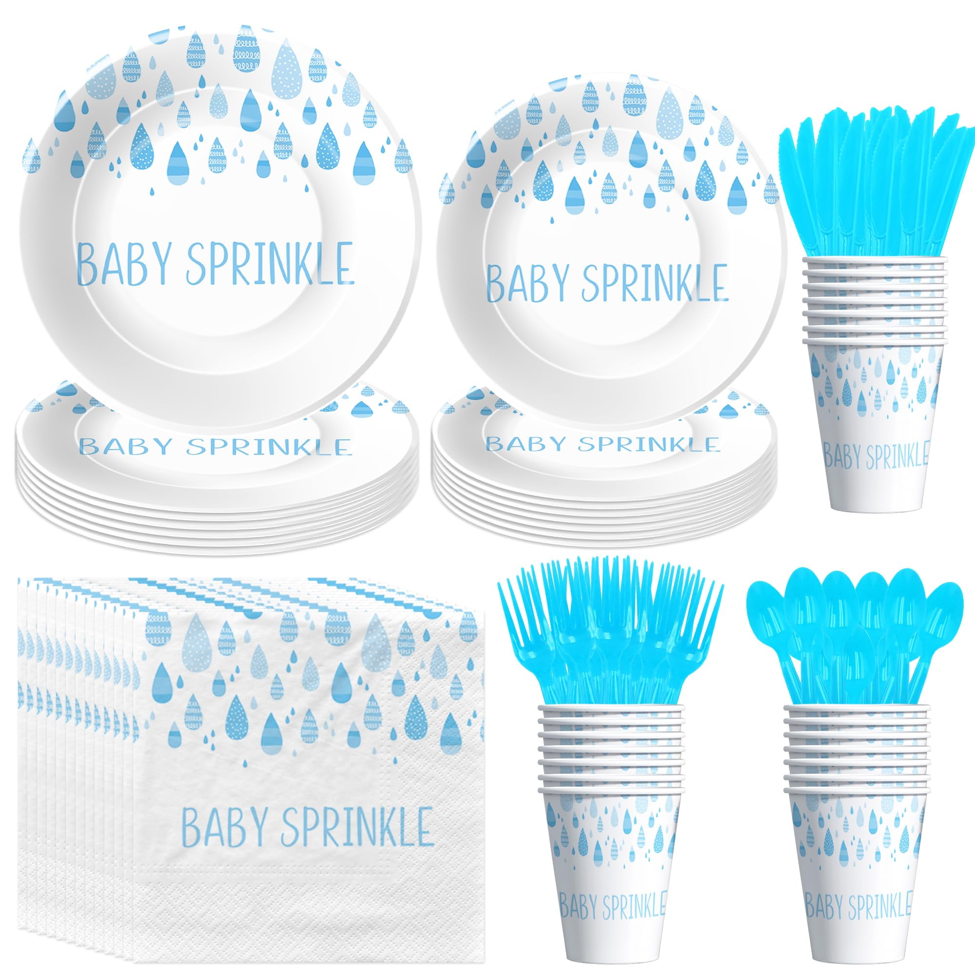 HIPVVILD Raindrop SprinkleITSC Baby Shower Decorations Kids Tableware ...