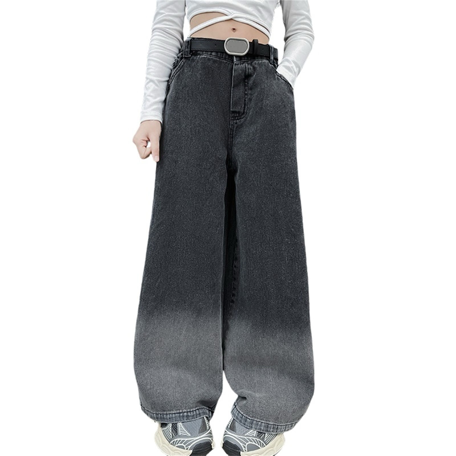 HIPYLO Plus Size Baggy Jeans Ripped Jeans Kids Grey Sweat Pants ...