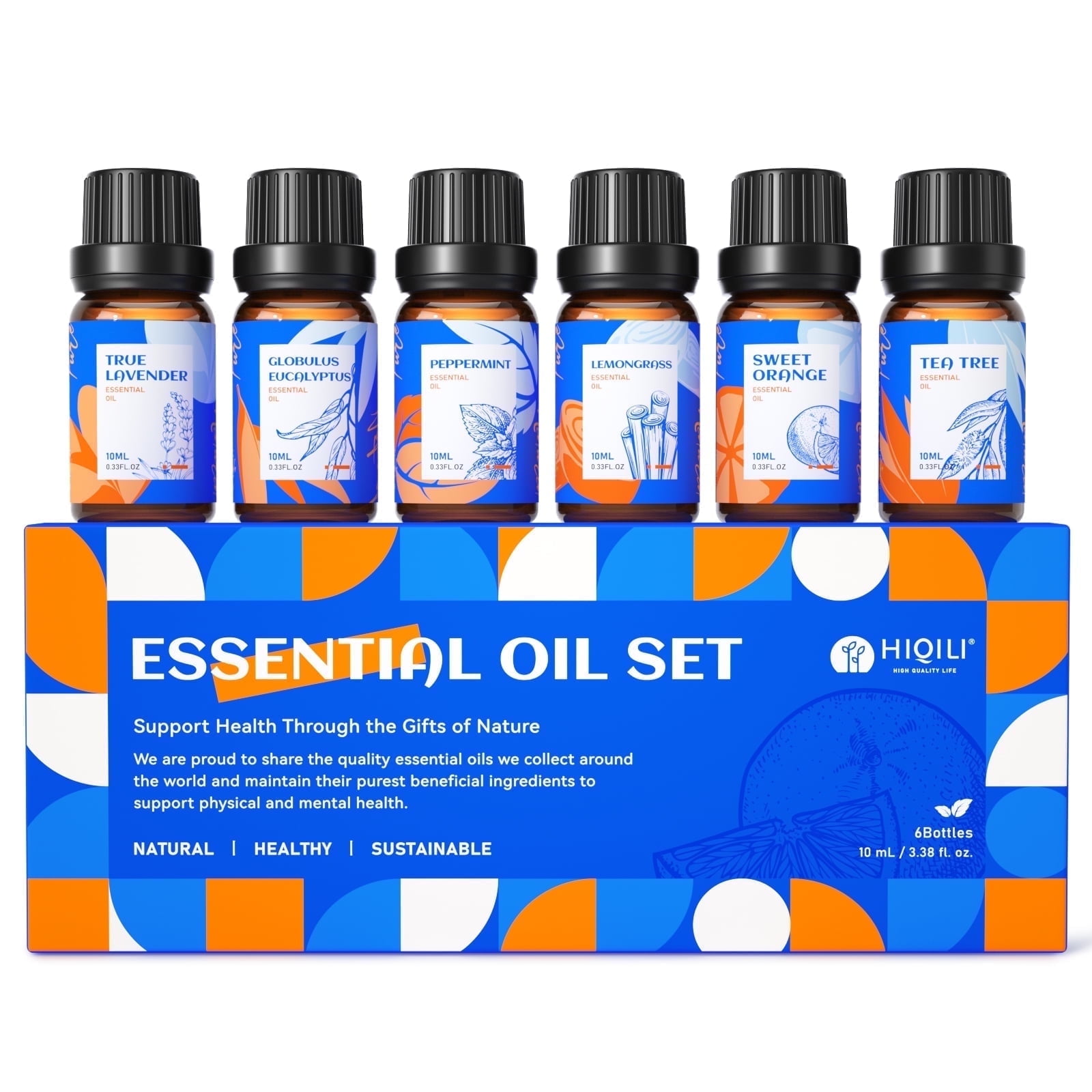 HIQILI New Essential Oils Set for Gifts, Diffuser, Humidifier, Massage, Skin, Hair Care-10ML ...