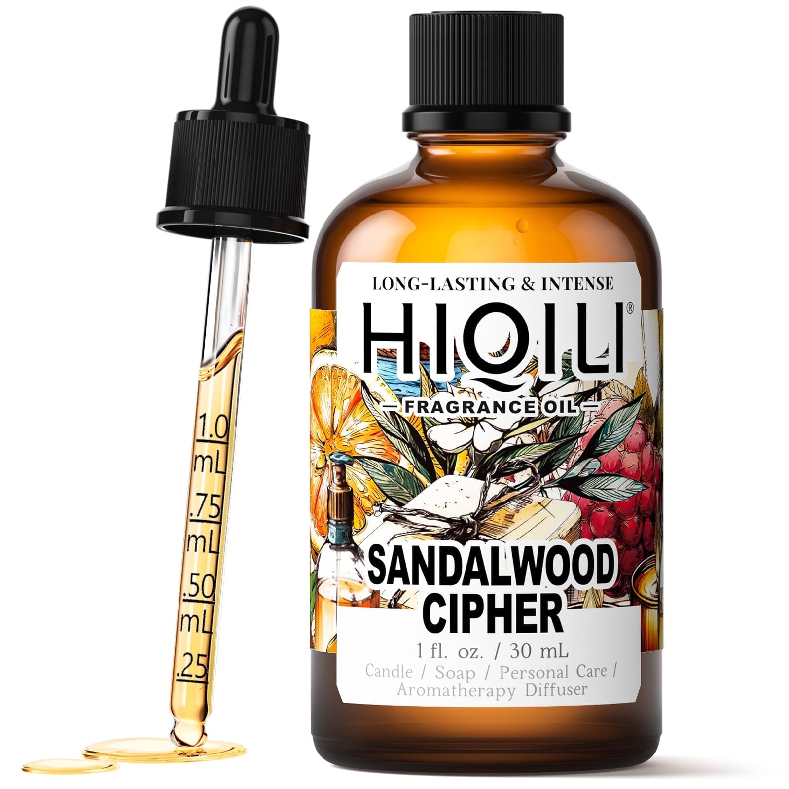 HIQILI Sandalwood Cipher Fragrance Oil, Mystical Woody, 30mL for ...
