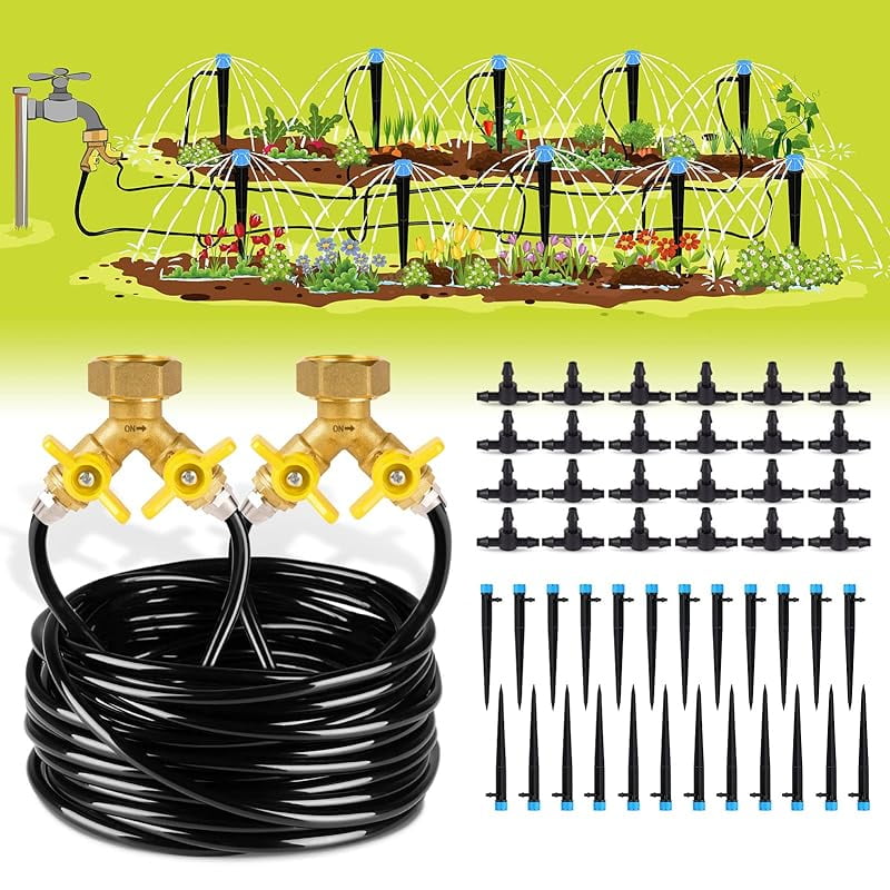 HIRALIY 50ft Drip Irrigation Kit Plant Watering System 8x5mm Blank ...