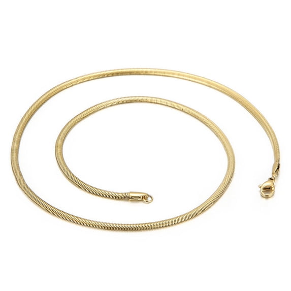 HIRPLIS Flat Snake Chain Necklace for Women Men Stainless Steel ...