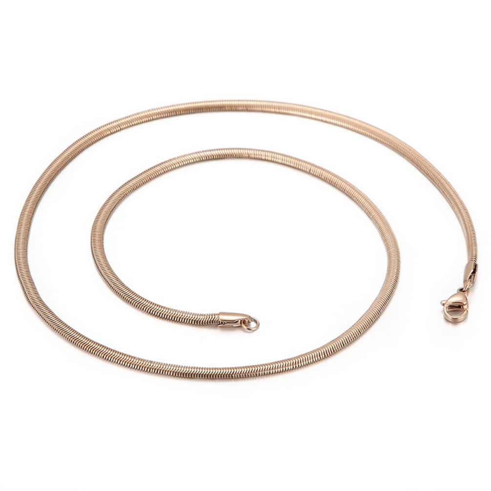 HIRPLIS Flat Snake Chain Necklace for Women Men Stainless Steel ...