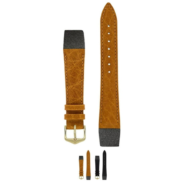 HIRSCH Camelgrain Hypoallergenic Leather Watch Strap - Honey Band ...