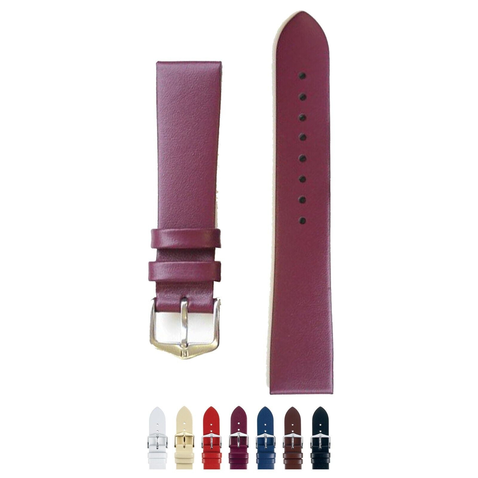 HIRSCH Wild Calf Smooth Calf Leather Watch Strap (Berry) - M - 16mm ...