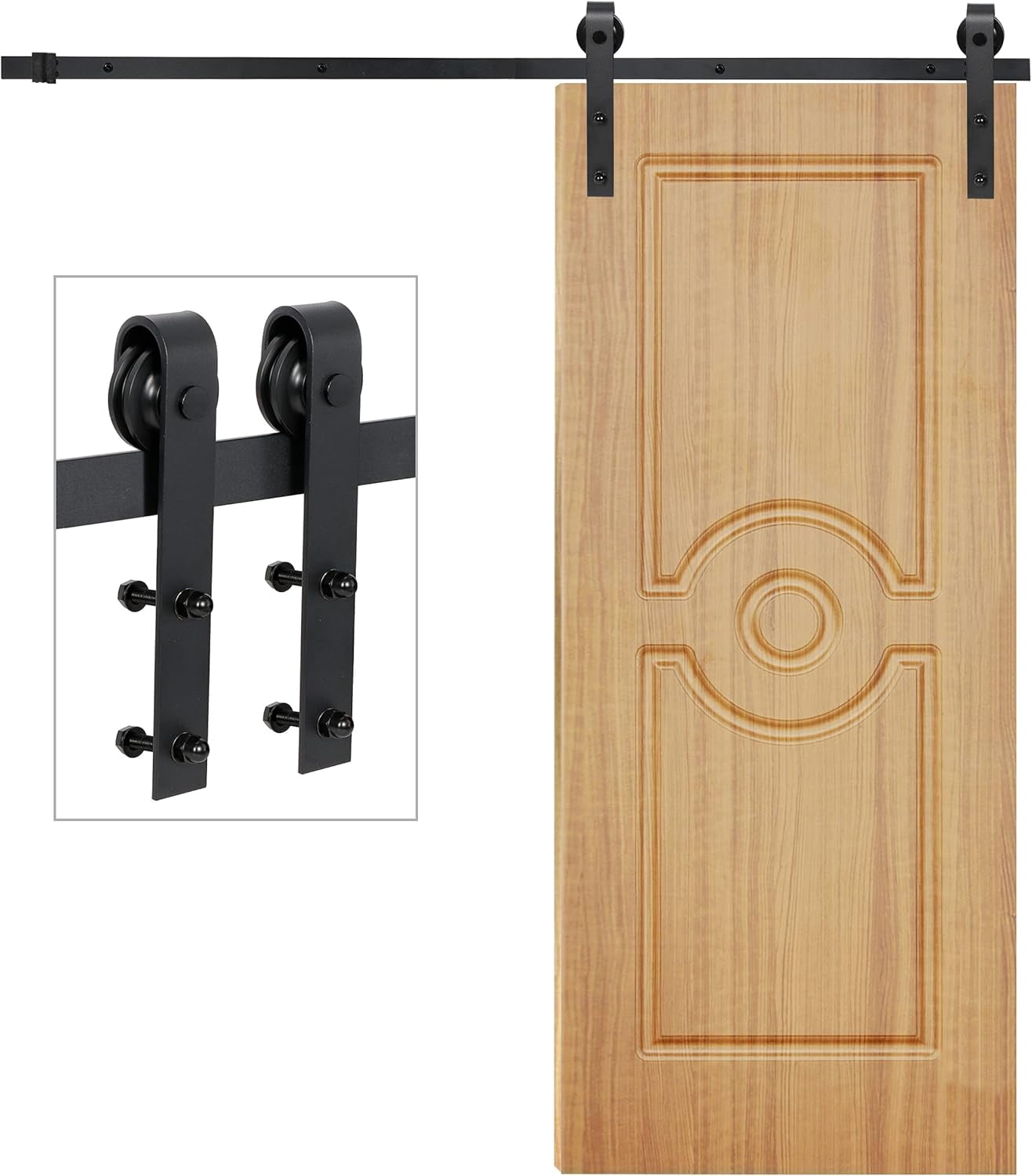 HISAA 6.6/12FT Heavy Duty Sliding Barn Door Hardware Hangers and Track ...