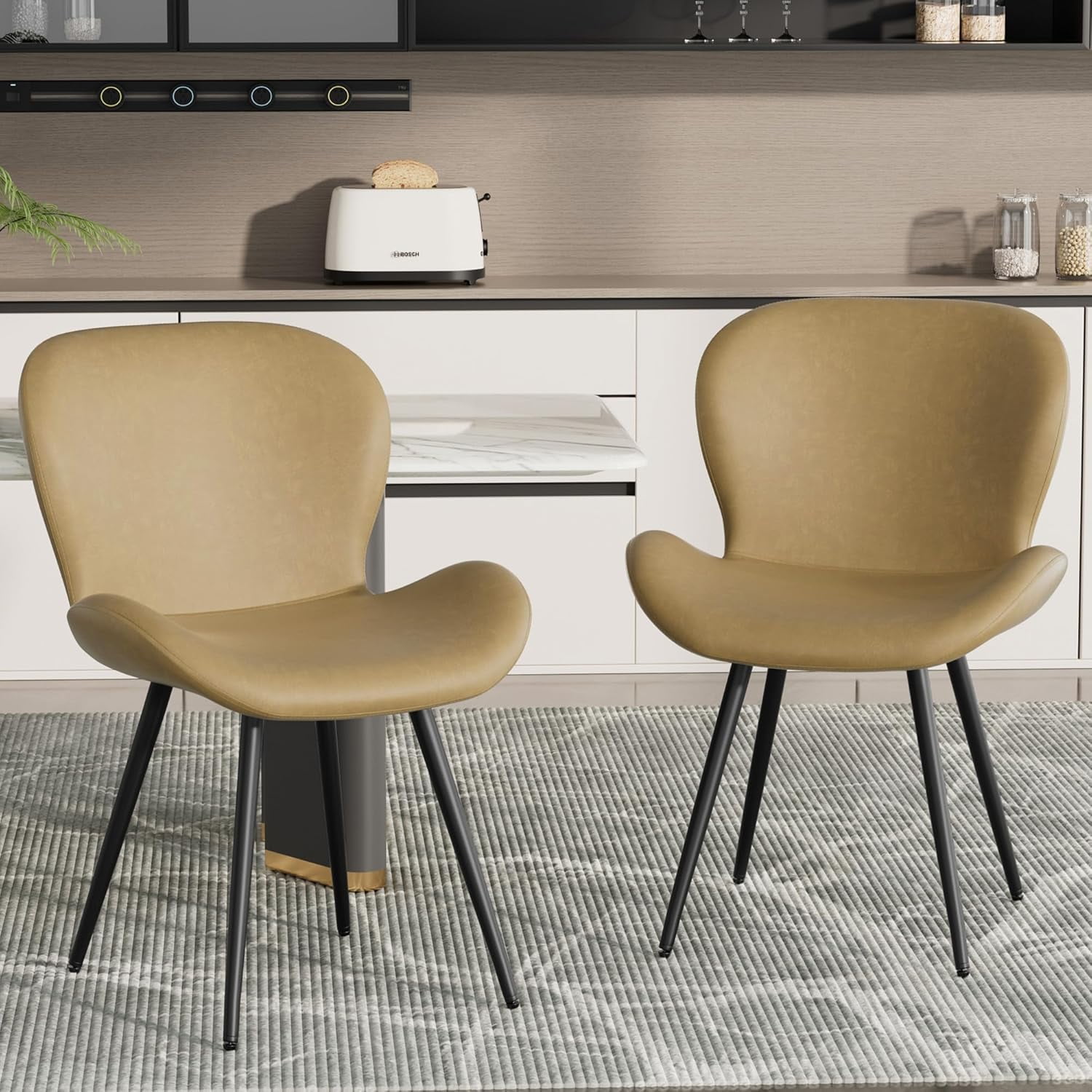 HISAA Elevate Your Dining Space with Set of 2 Modern Dining Chairs ...