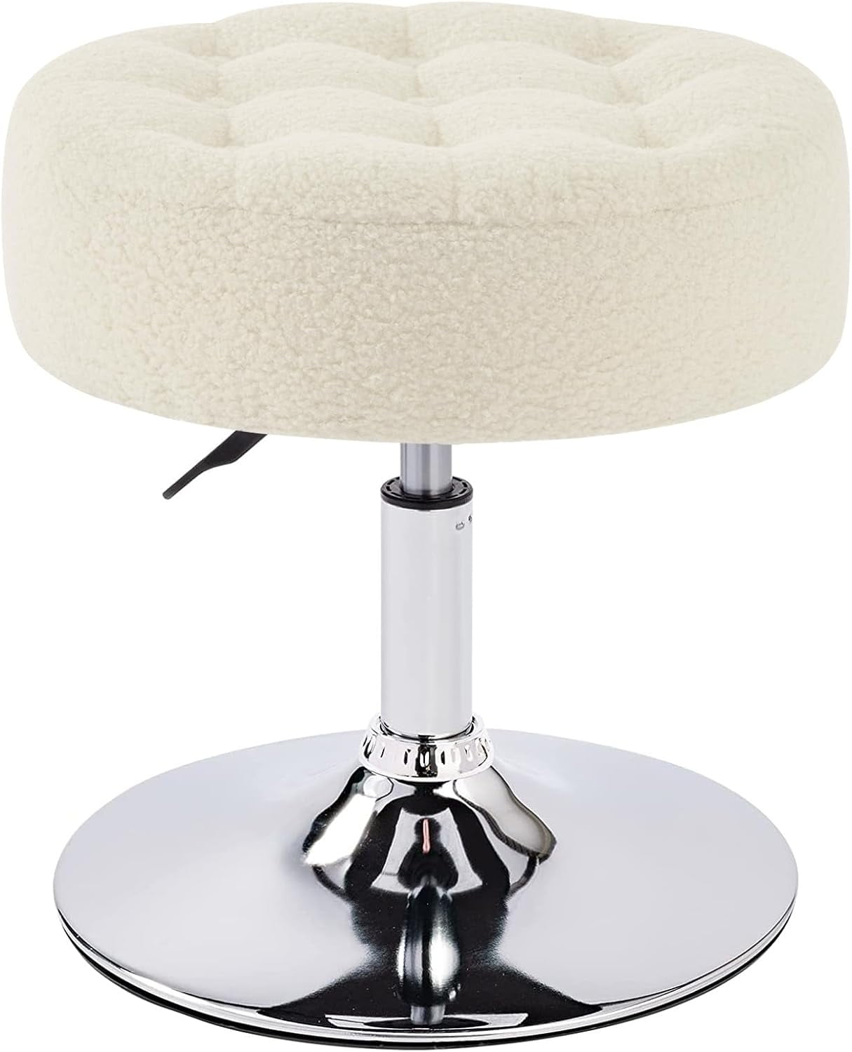 HISAA Mid-Century Velvet Tufted Makeup Ottoman Stool, 360°Swivel ...