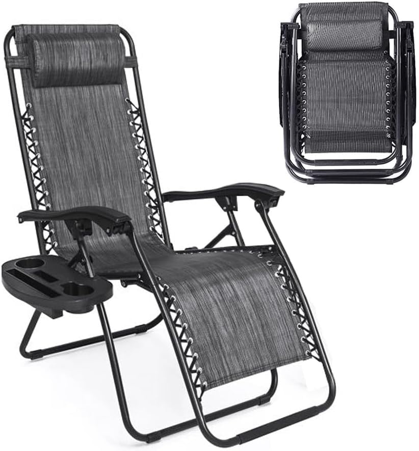 HISAA Zero Gravity Lounge Chair Adjustable Outdoor Reclining Chair ...
