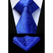 HISDERN Ties for Men Paisley Tie and Pocket Square Woven Classic Floral ...