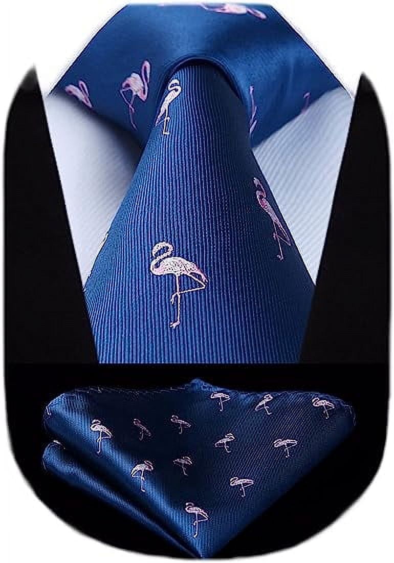 HISDERN Men's Floral Woven Necktie Set, 3.4" Classic Formal Tie with ...