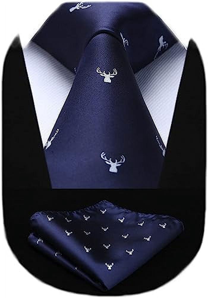 HISDERN Men Floral Ties Woven Classic 3.4" Necktie Set Formal tie ...