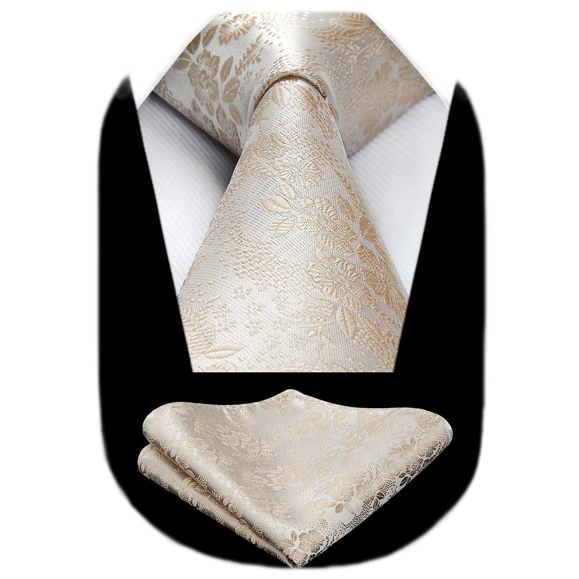 HISDERN Men Floral Ties Woven Classic 3.4" Necktie Set Formal tie ...