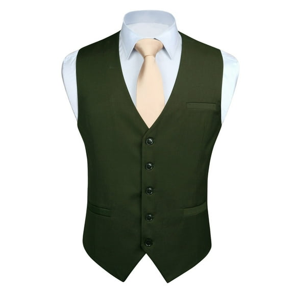 Kalauyu Men's Suit Vest Business Dress Waistcoat with 3 Pockets V-Neck ...