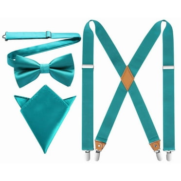 Purple Men's Suspenders and Bow tie Set Pre-tied Adjustable Bowtie and ...