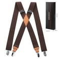 HISDERN Heavy Duty Mens Suspenders, Adjustable Elastic X-Back Braces ...