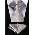 HISDERN Men's Silk Necktie, Plaid Tie & Pocket Square Set, Classic ...